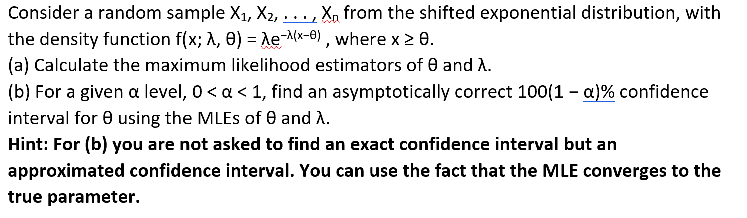 Solved = Consider a random sample X1, X2, ..., Xn from the | Chegg.com