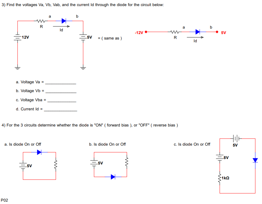 Solved 3) Find the voltages Va, Vb, Vab, and the current ld | Chegg.com