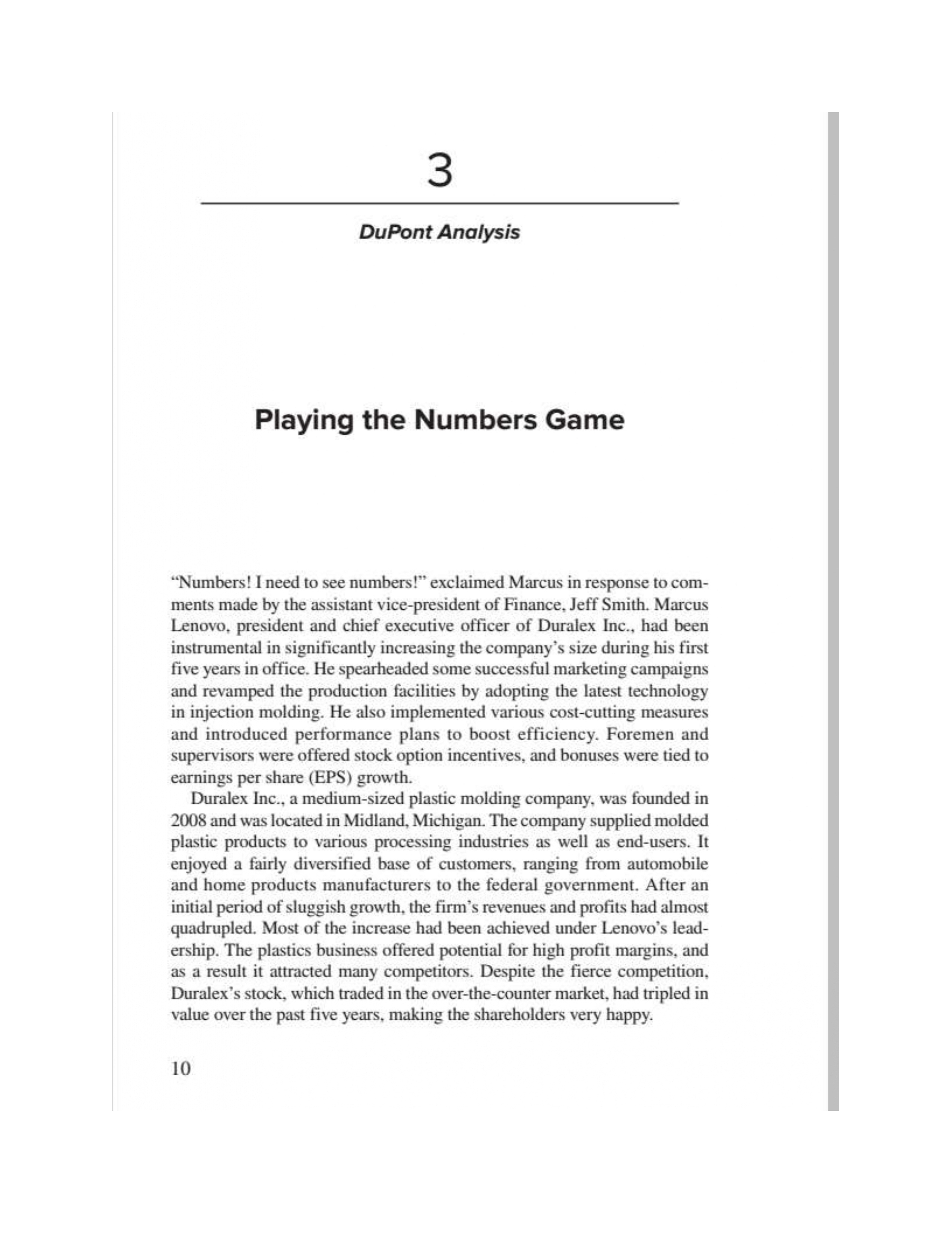 Solved DuPont AnalysisPlaying the Numbers Game"Numbers! I | Chegg.com