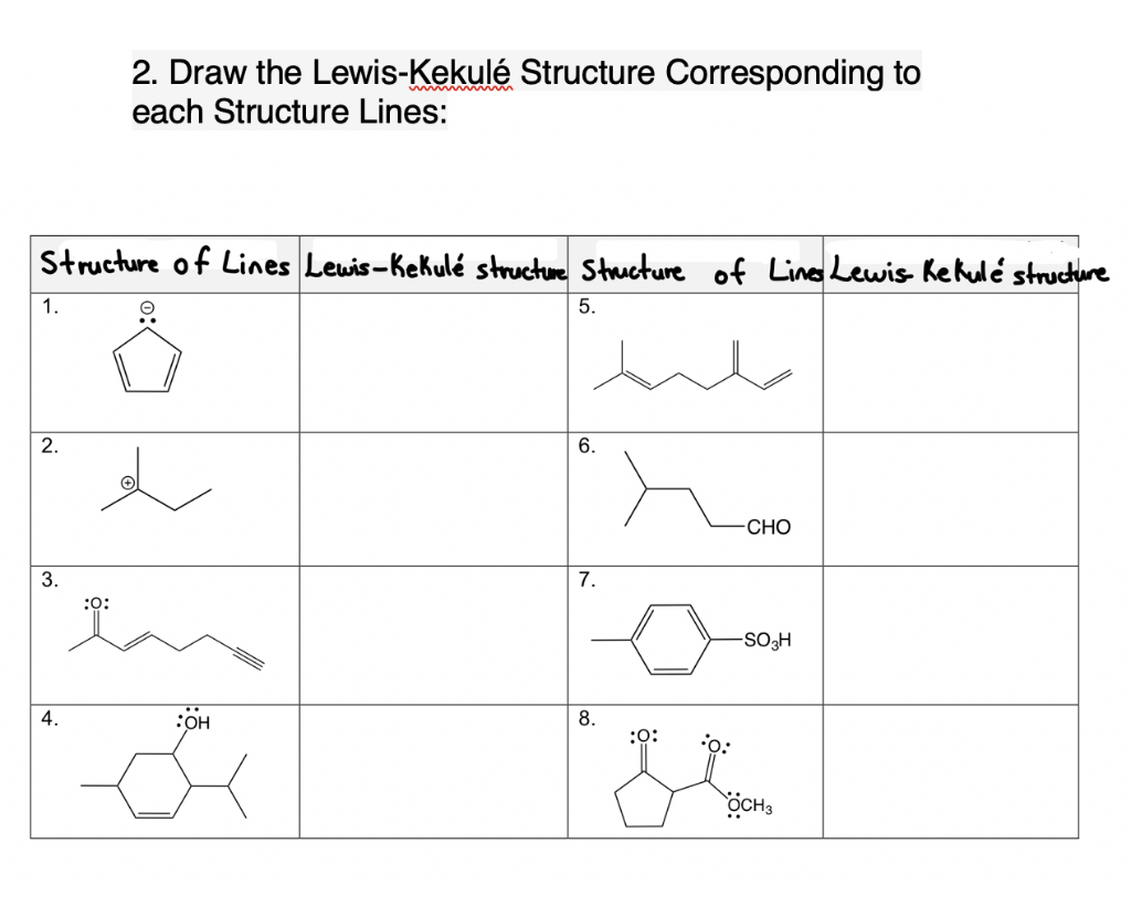 Solved 1. For the following condensed formulas, draw the | Chegg.com
