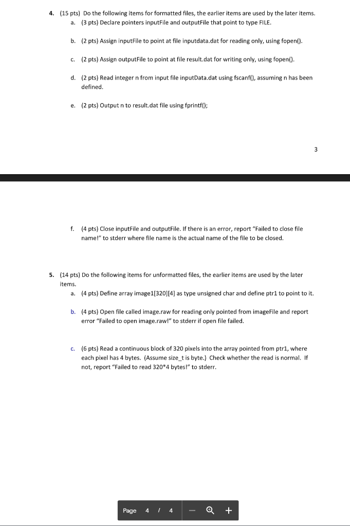 Solved 4. (15 pts) Do the following items for formatted | Chegg.com