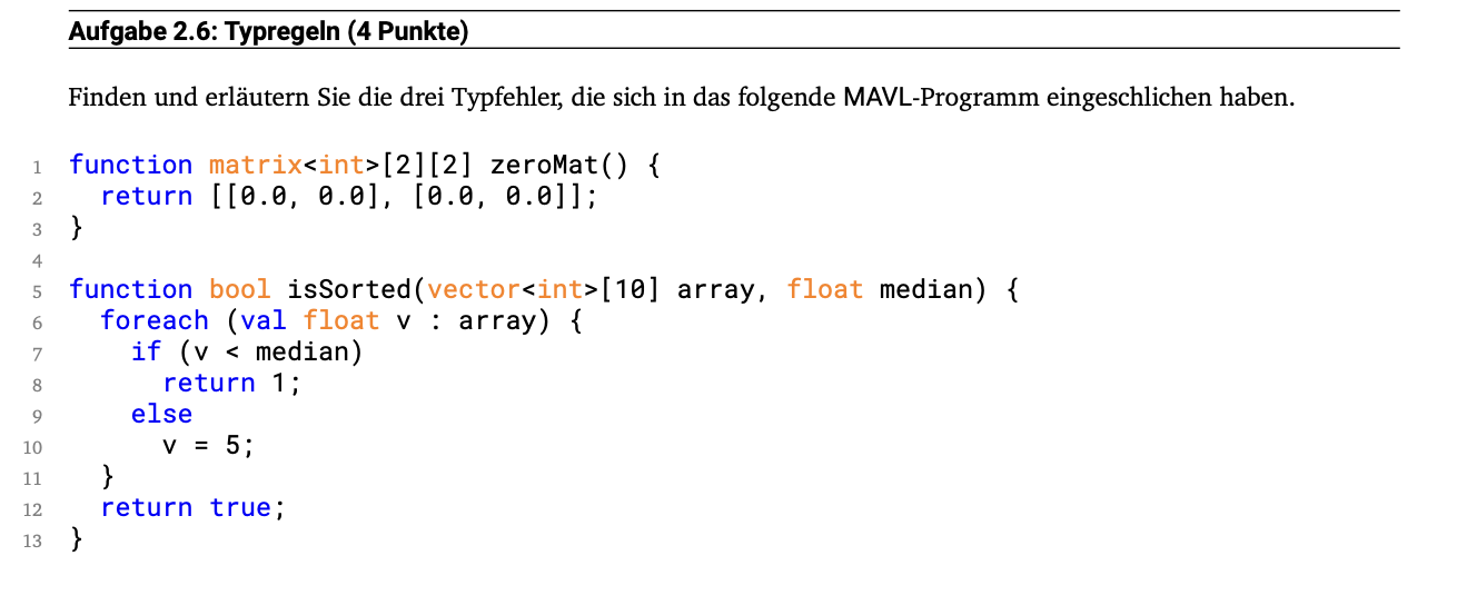 Solved Find and explain the three type errors that have | Chegg.com
