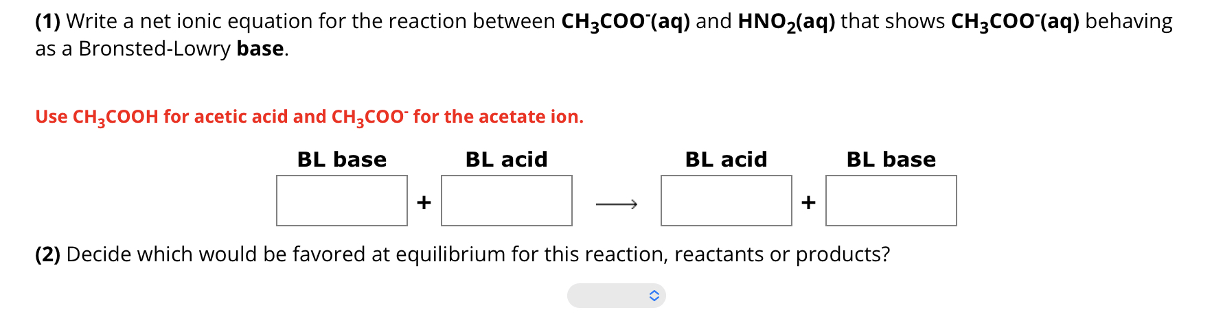 Solved (1) Write a net ionic equation for the reaction | Chegg.com