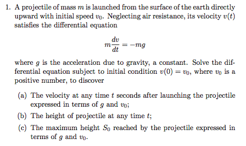 Solved A projectile of mass m is launched from the surface | Chegg.com