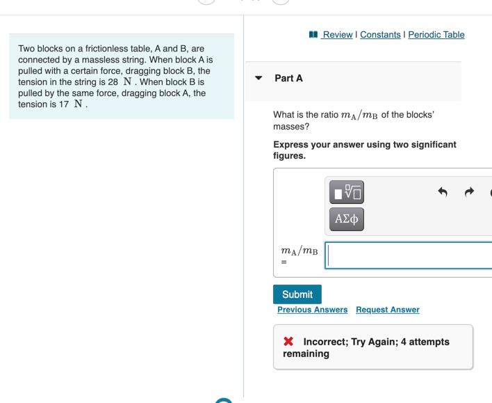 Solved MA Review | Constants Periodic Table Two blocks on a | Chegg.com