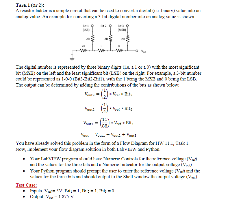 Solved TASK 1 OF 2): A resistor ladder is a simple circuit | Chegg.com