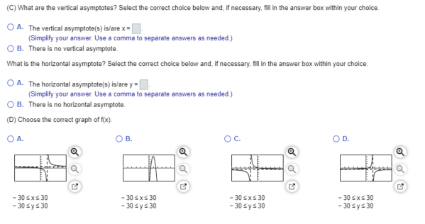 Solved For The Given Rational Function A Find The