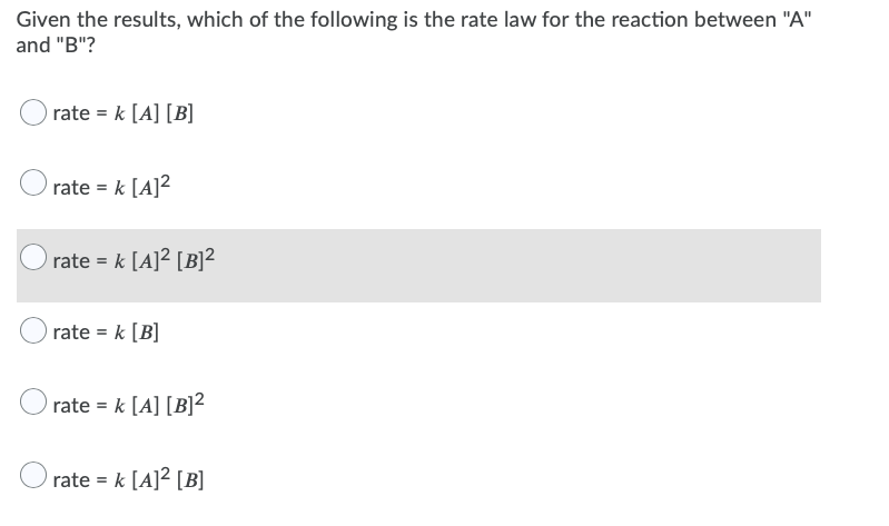 Solved A student collected the following data for a chemical | Chegg.com