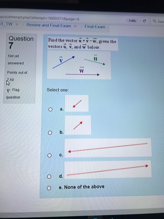 Solved Find the vector u + v - w, given the vectors u, v, | Chegg.com