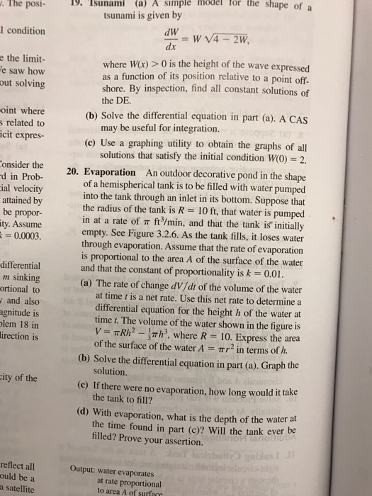 Solved (a) A simple model for the shape of a tsunami is | Chegg.com