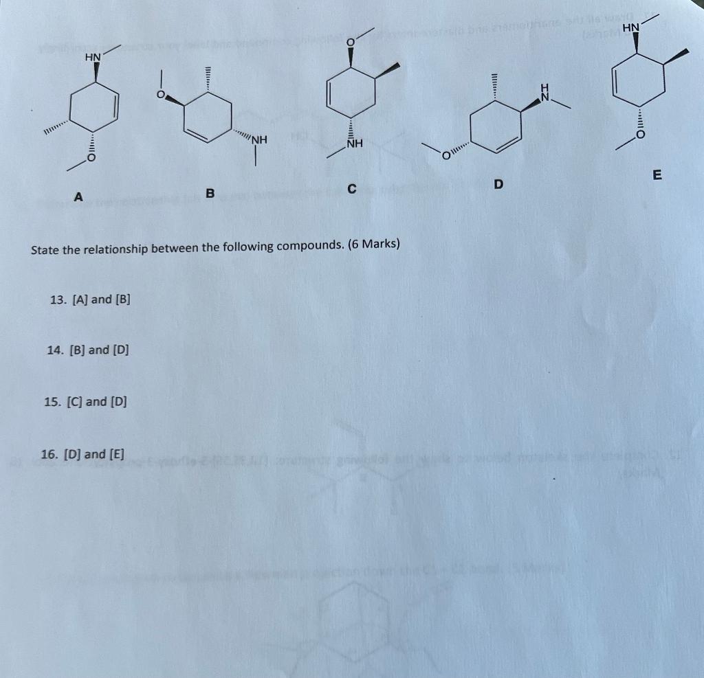 Solved E A B C D State the relationship between the | Chegg.com