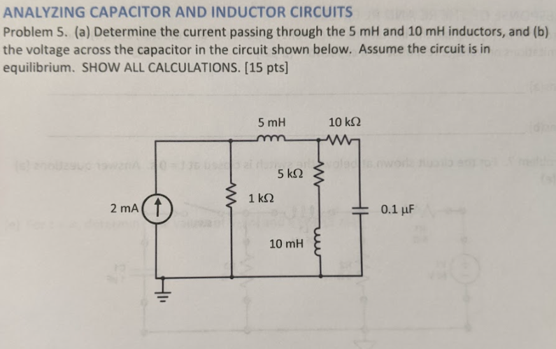 Solved ANALYZING CAPACITOR AND INDUCTOR CIRCUITS Problem 5. | Chegg.com