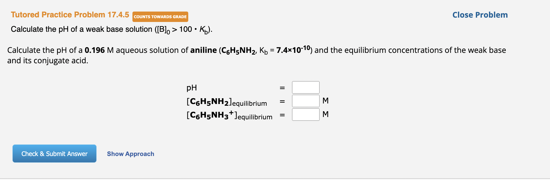 Solved Tutored Practice Problem 17.4.5 Calculate the pH of a | Chegg.com