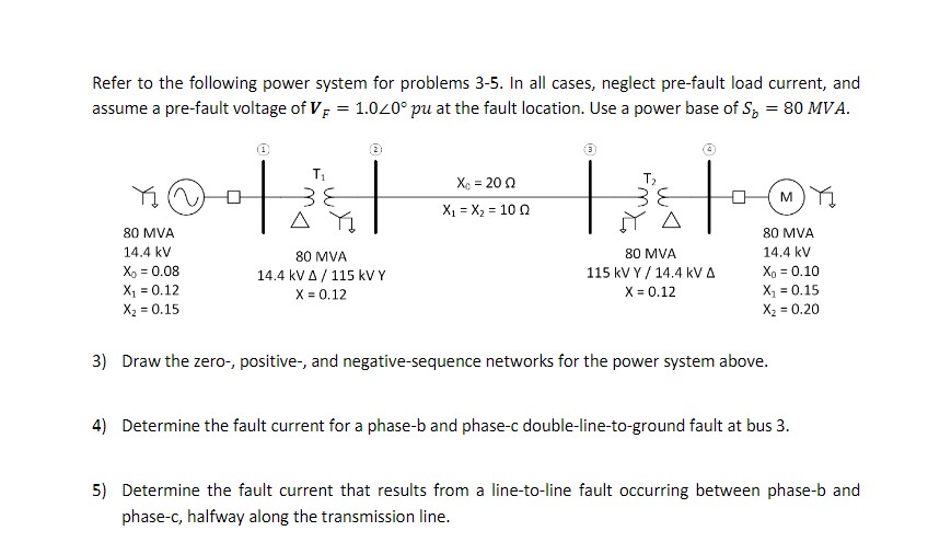 Refer to the following power system for problems 3-5. | Chegg.com