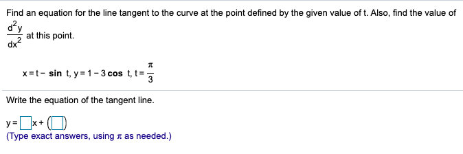 Solved Find an equation for the line tangent to the curve at | Chegg.com