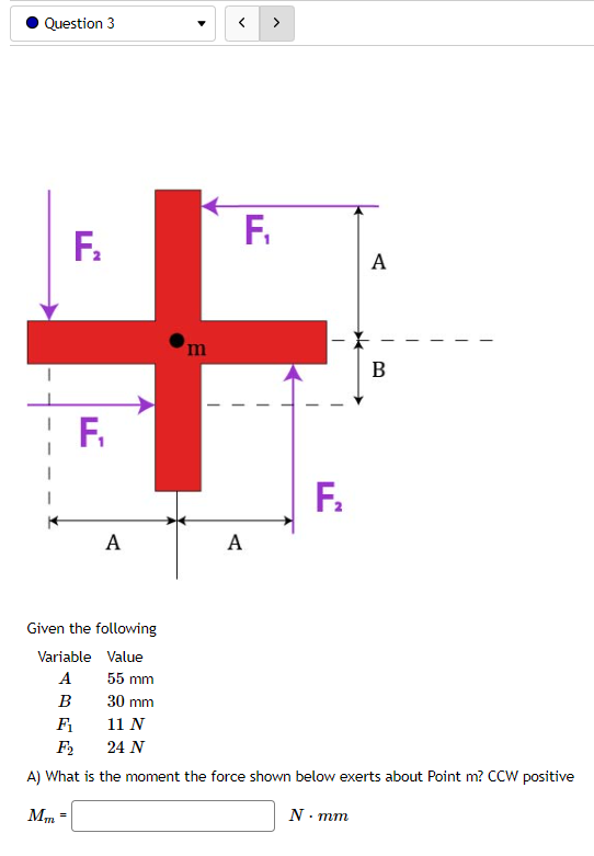 Solved Given the following A) What is the moment the force | Chegg.com