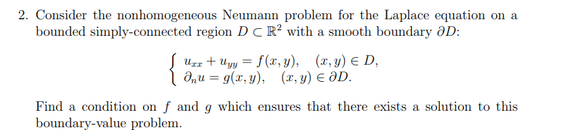 Solved 2. Consider the nonhomogeneous Neumann problem for | Chegg.com