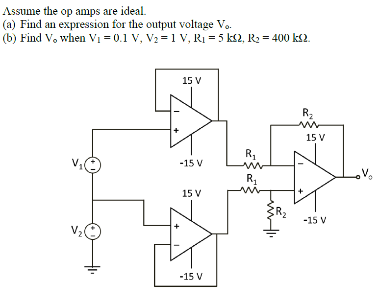 Solved Assume the op amps are ideal. (a) Find an expression | Chegg.com