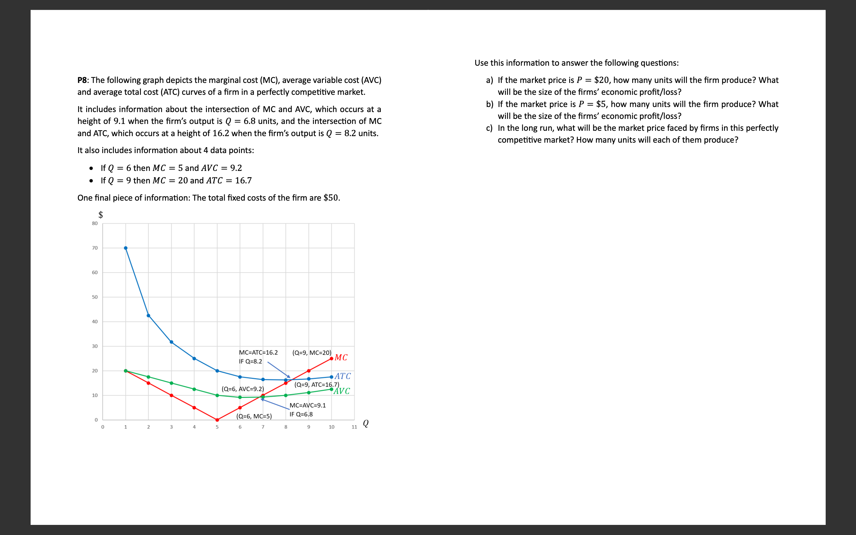Solved Use this information to answer the following | Chegg.com