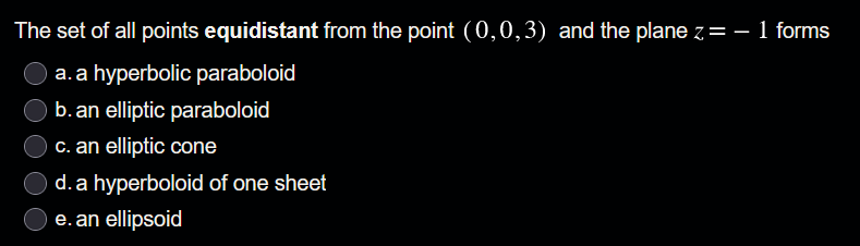 The set of all points equidistant from the point | Chegg.com