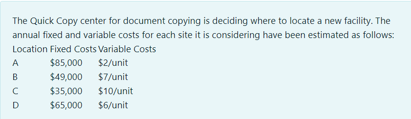 The Quick Copy center for document copying is | Chegg.com