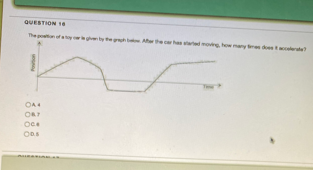 Solved QUESTION 16 The position of a toy car is given by the | Chegg.com