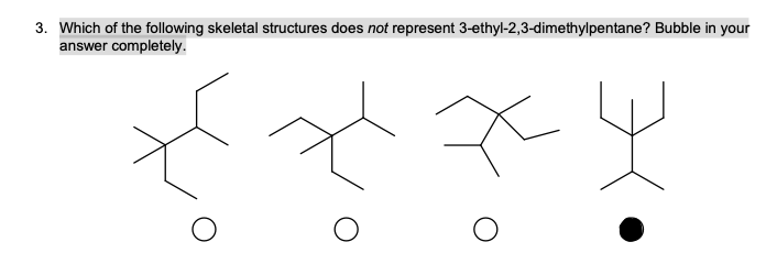 Solved Which of the following skeletal structures does not | Chegg.com