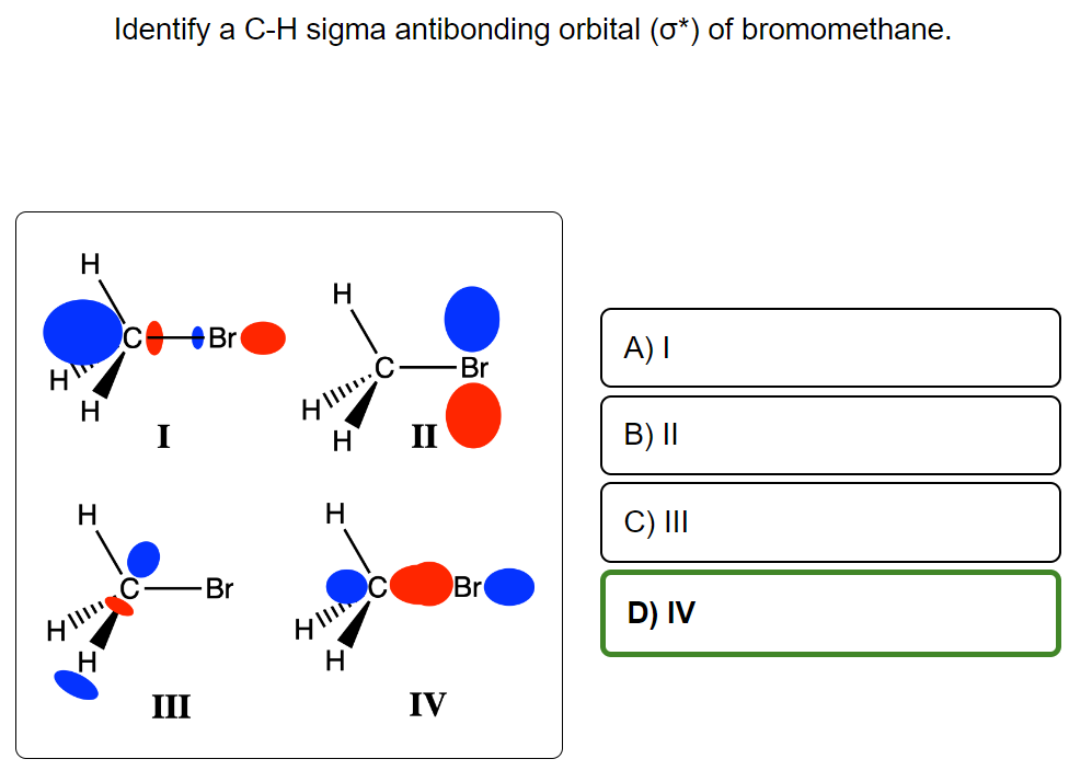 Solved Identify a C−H sigma antibonding orbital (σ∗) of | Chegg.com
