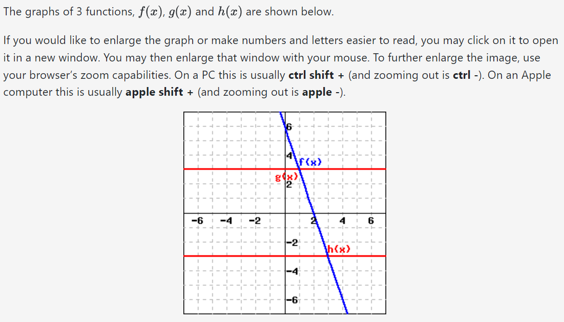 Solved The graphs of 3 functions, f(x),g(x) and h(x) are | Chegg.com