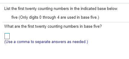 Solved List the first twenty counting numbers in the | Chegg.com