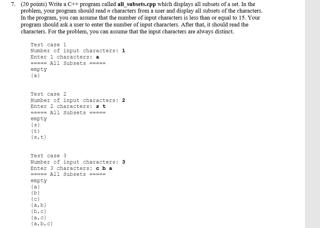 Solved 7 20 Points Write A C Program Called All