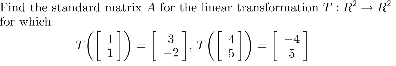 Solved Find the standard matrix A for the linear | Chegg.com