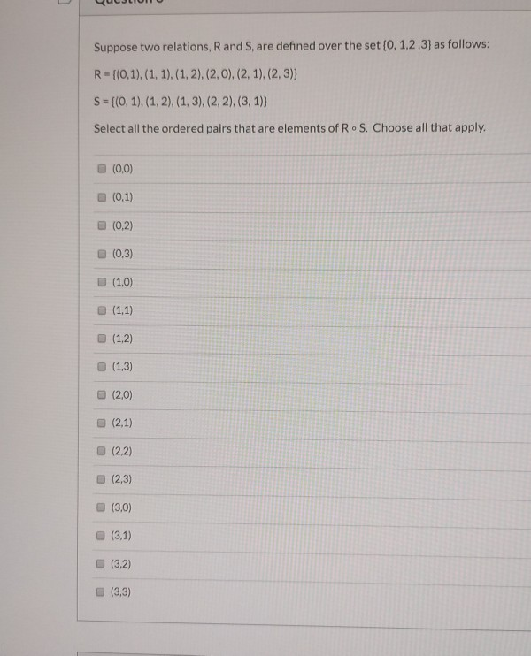 Solved Suppose two relations. Rand S, are defined over the | Chegg.com