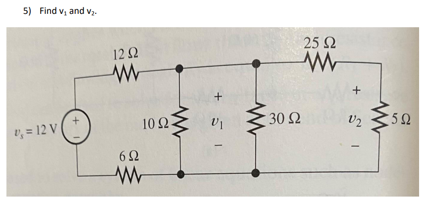 Solved 5) Find v1 and v2. | Chegg.com