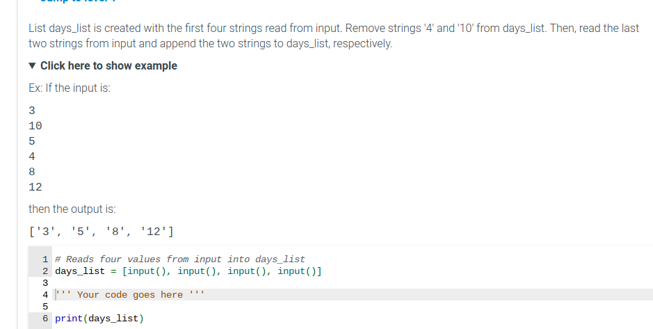 Solved List days_list is created with the first four strings | Chegg.com