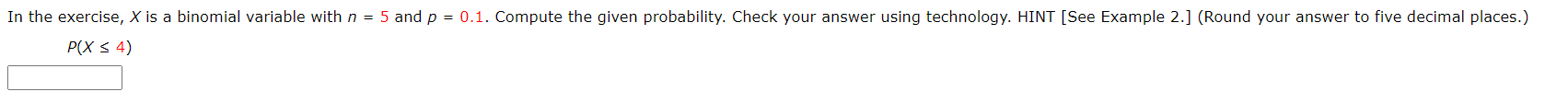 Solved In the exercise, X is a binomial variable with n = 5 | Chegg.com