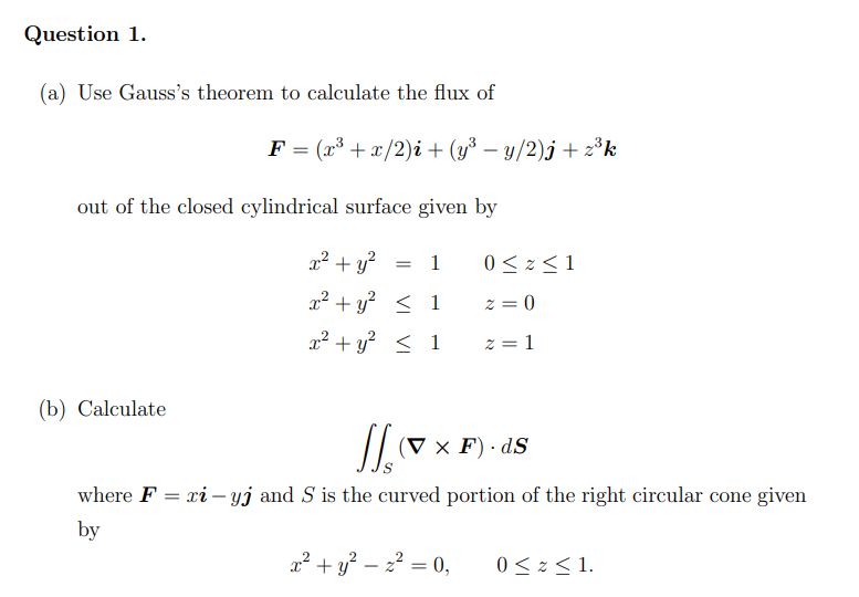 Solved (a) Use Gauss's theorem to calculate the flux of \\[ | Chegg.com