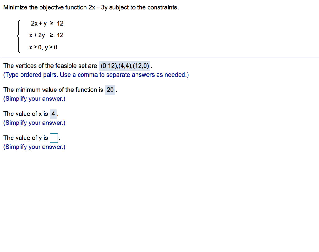 Solved Minimize The Objective Function 2x 3y Subject To