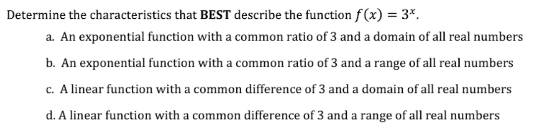 Solved Determine the characteristics that BEST describe the | Chegg.com