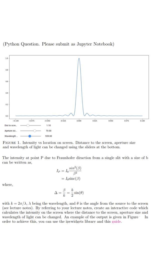 Solved (Python Question. Please submit as Jupyter Notebook) | Chegg.com