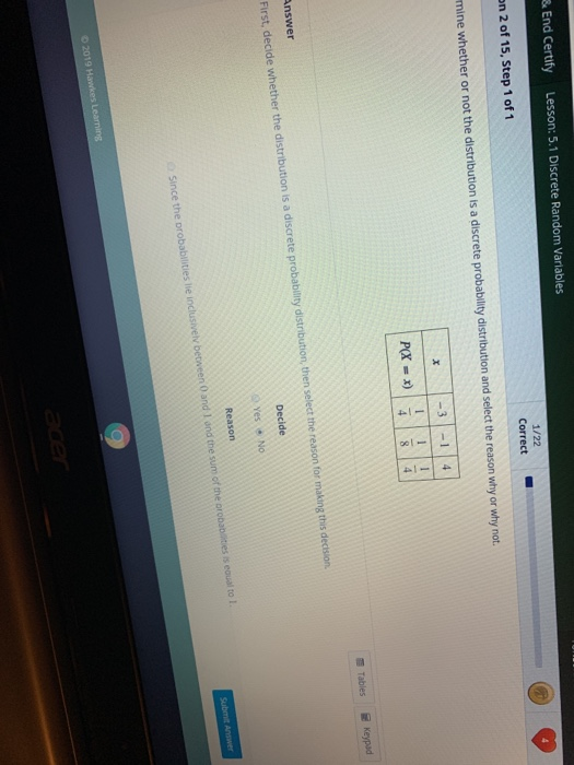 Solved & End Certify Lesson: 5.1 Discrete Random Variables | Chegg.com