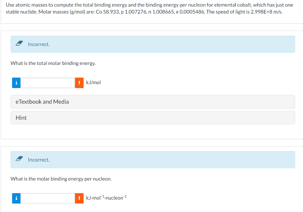 Solved Use atomic masses to compute the total binding energy | Chegg.com