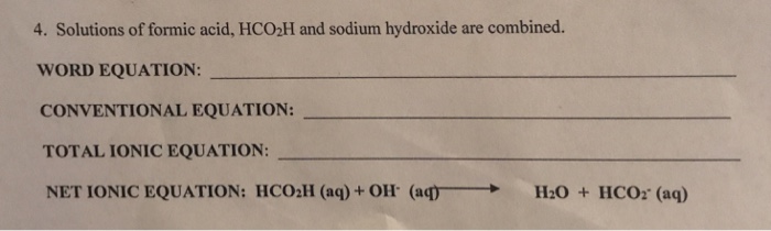 Solved 4. Solutions of formic acid, HCO2H and sodium | Chegg.com