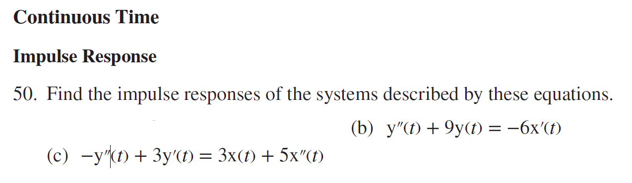 Solved Impulse Response 50. Find the impulse responses of | Chegg.com