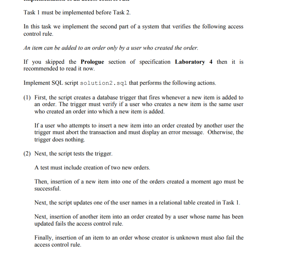 In this task we implemented the first part of a | Chegg.com