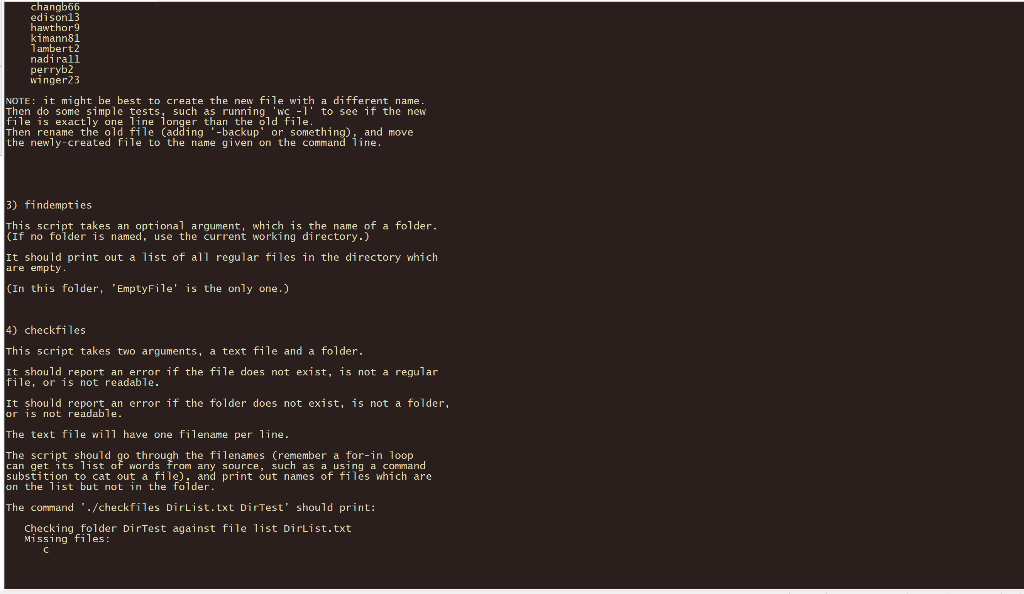 Bash Scripts This assignment should be submitted | Chegg.com