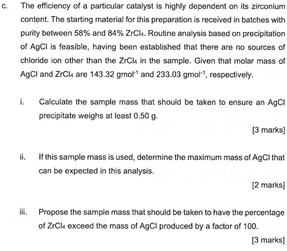 Solved c. ﻿The efficiency of a particular catalyst is highly | Chegg.com