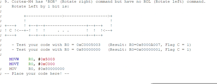 Solved 9. Cortex-M4 has 'ROR' (Rotate right) command but | Chegg.com