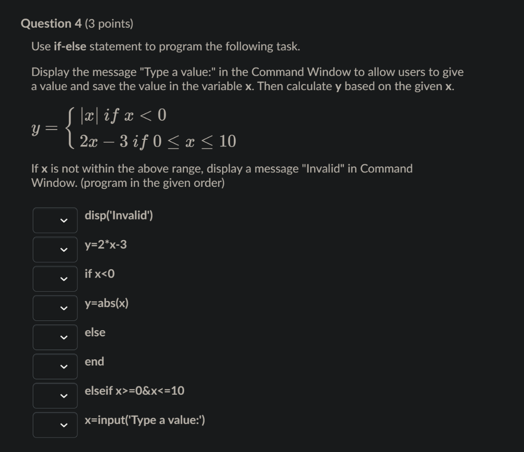 Solved Use if-else statement to program the following task. | Chegg.com