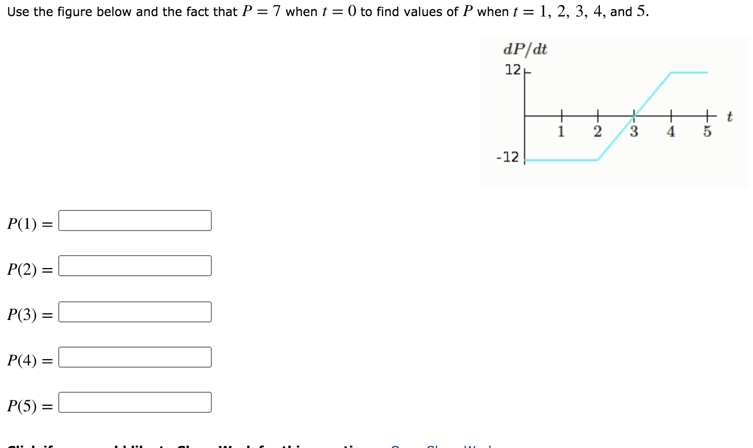 Solved Use the figure below and the fact that P = 7 when t = | Chegg.com